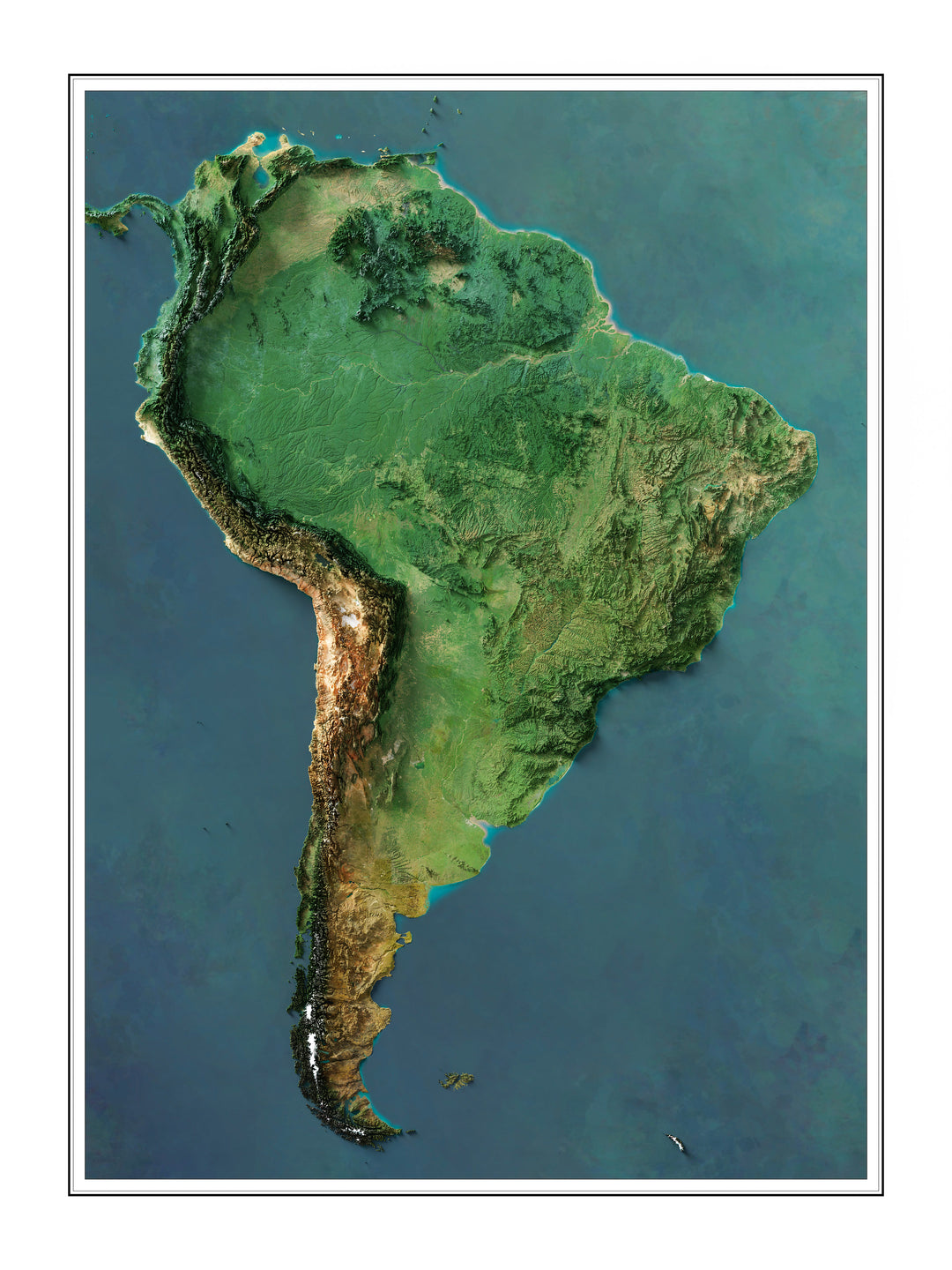 South America Imagery Shaded Relief – Visual Wall Maps Studio
