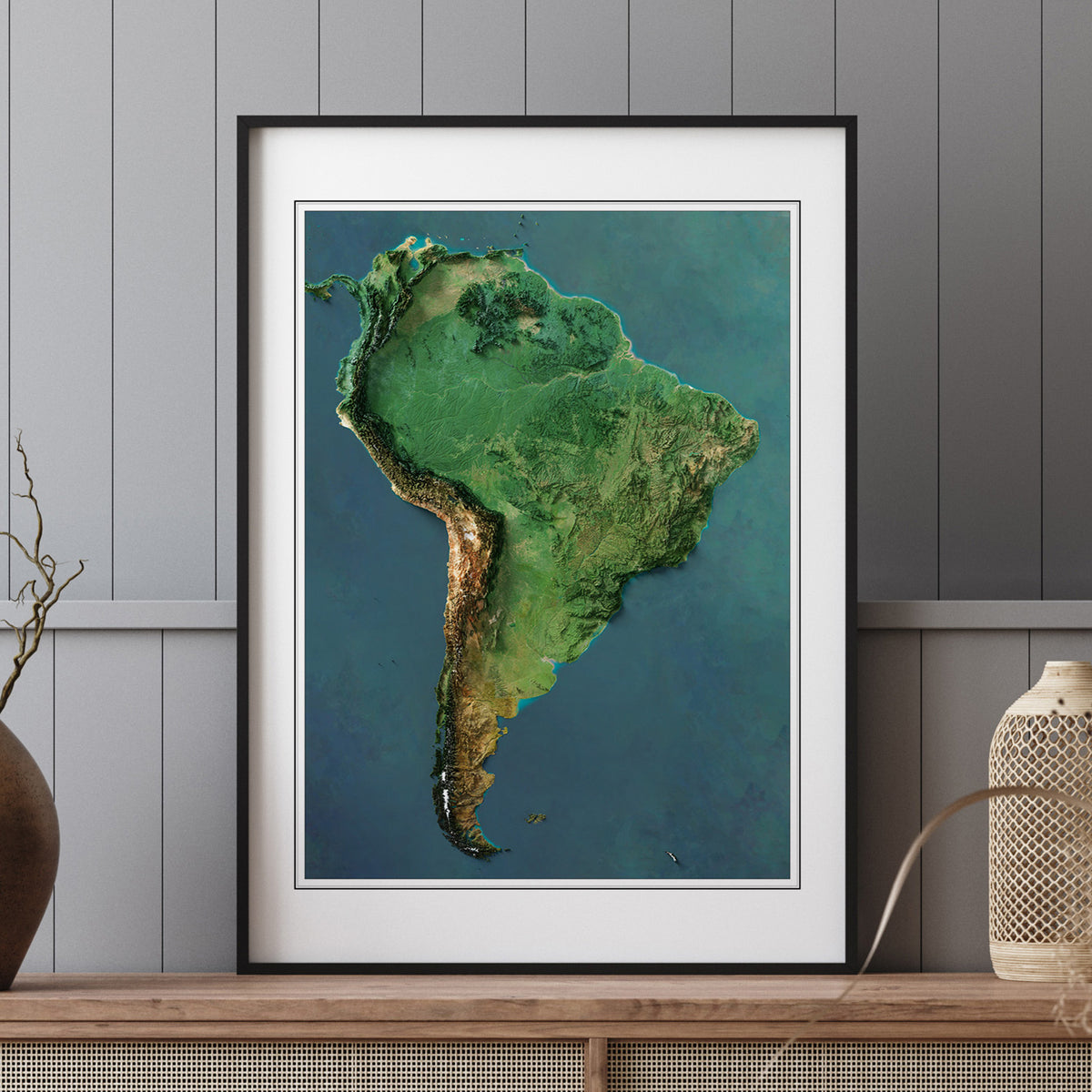 South America Imagery Shaded Relief – Visual Wall Maps Studio