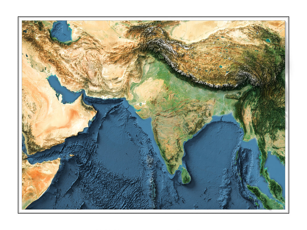 South Asia Imagery Shaded Relief – Visual Wall Maps Studio