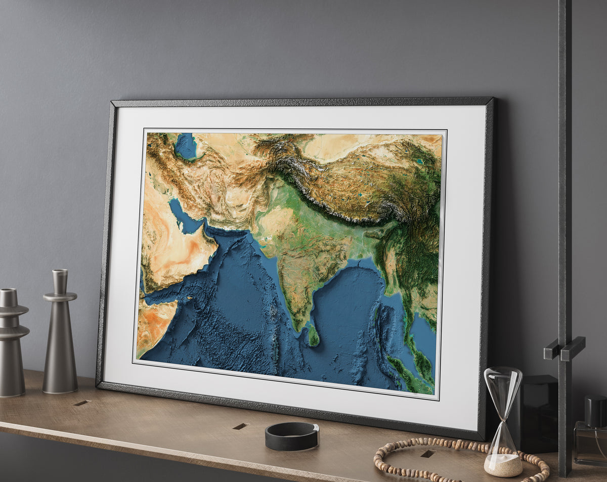 South Asia Imagery Shaded Relief – Visual Wall Maps Studio