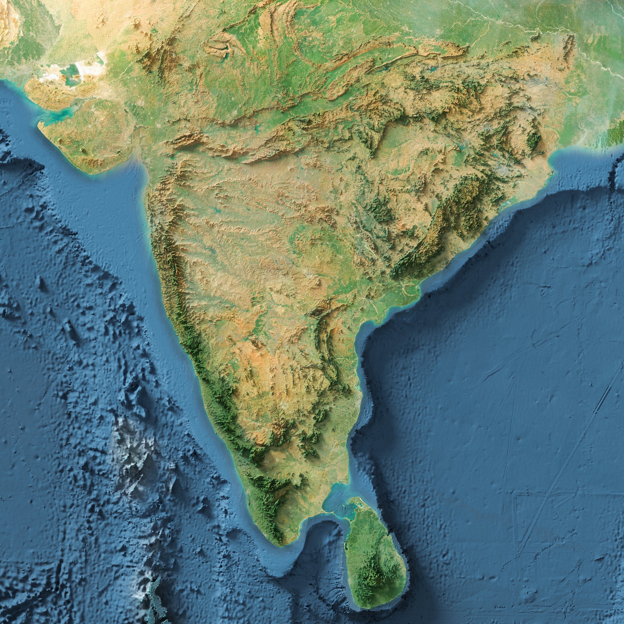 South Asia Imagery Shaded Relief – Visual Wall Maps Studio