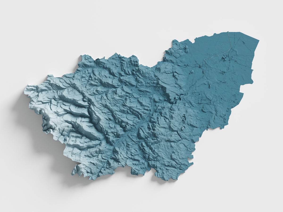 South Yorkshire County Shaded Relief – Visual Wall Maps Studio