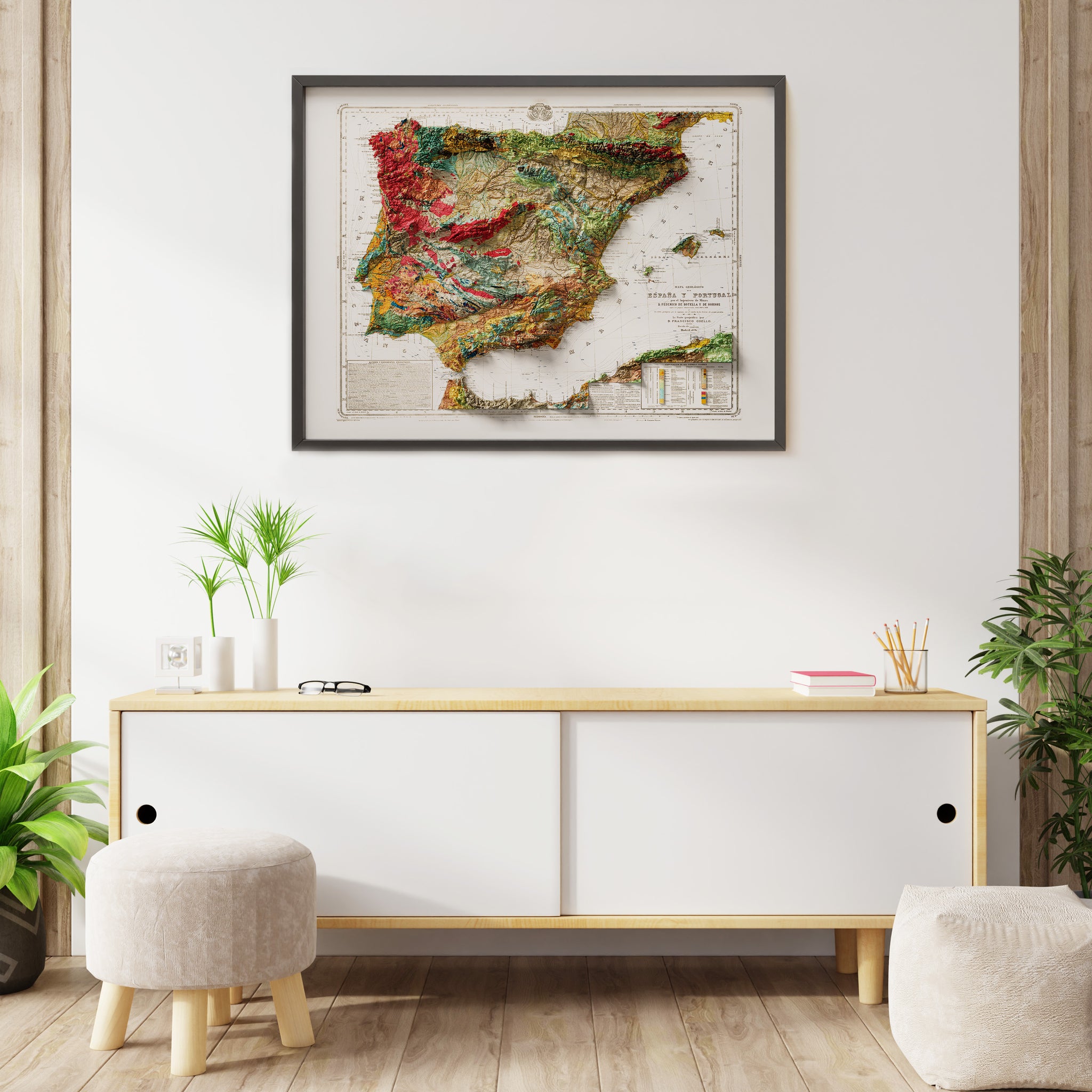 Geological Map of Spain and Portugal (c.1879) – Visual Wall Maps Studio
