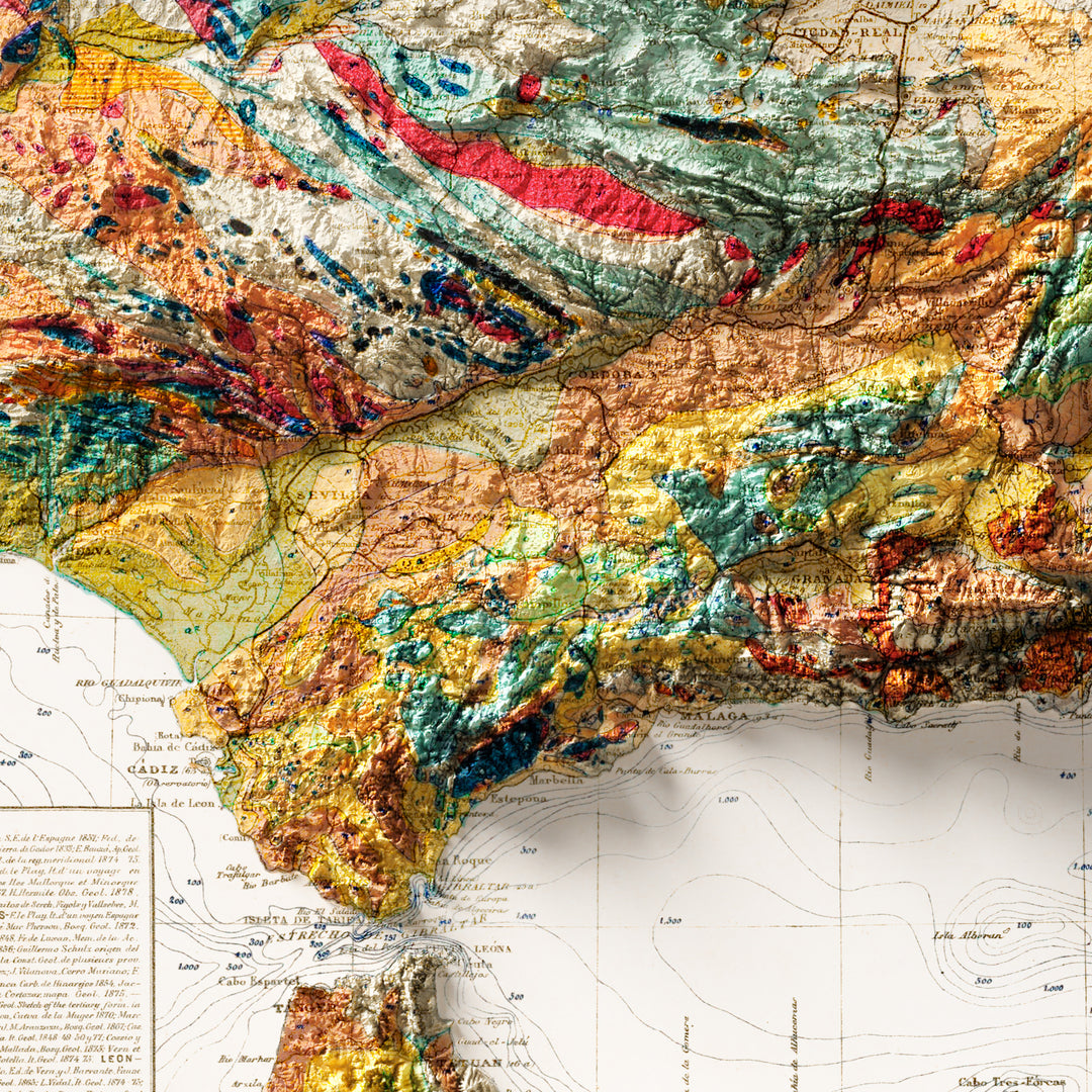 Geological Map of Spain and Portugal (c.1879) – Visual Wall Maps Studio