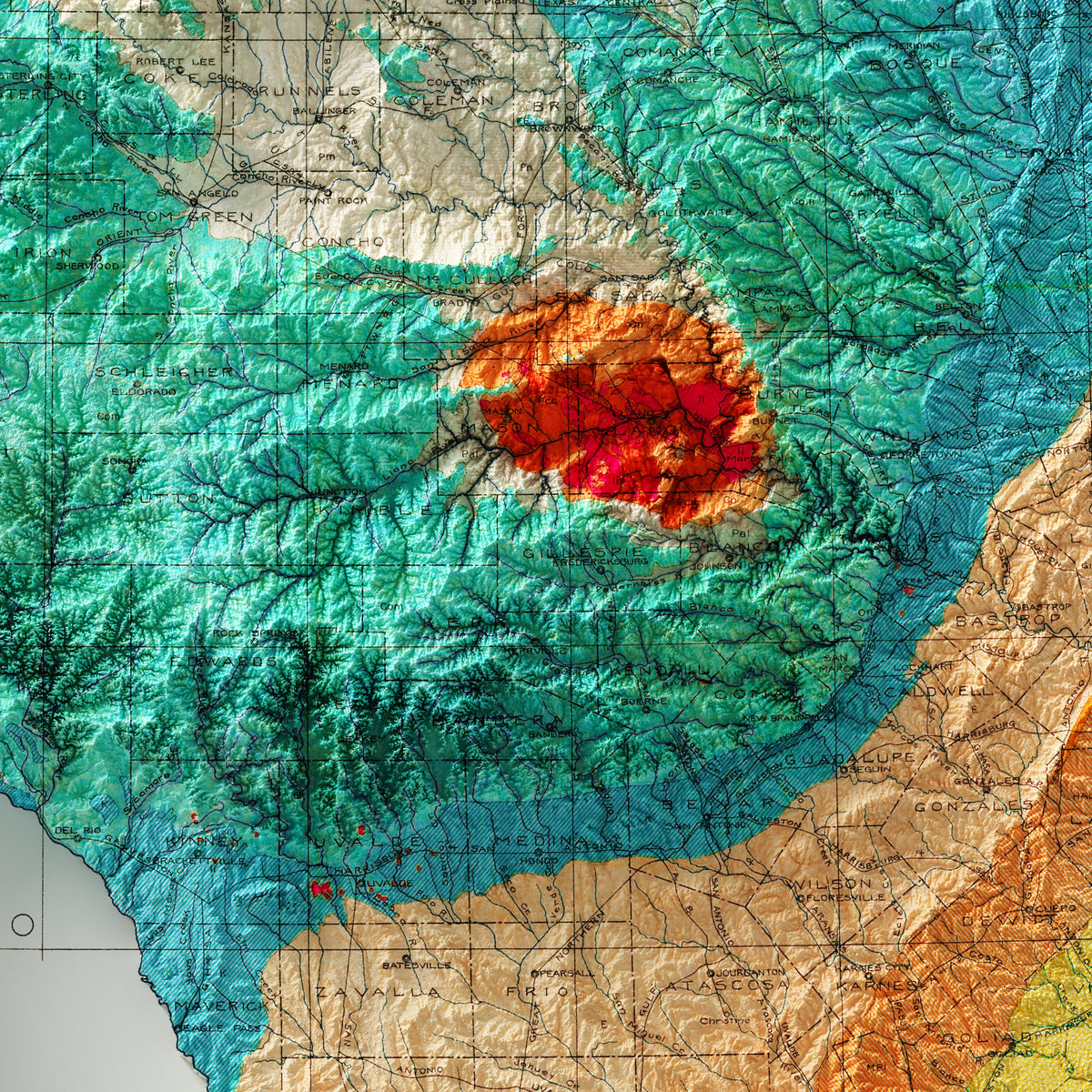 Geological Map of Texas (c.1919) – Visual Wall Maps Studio