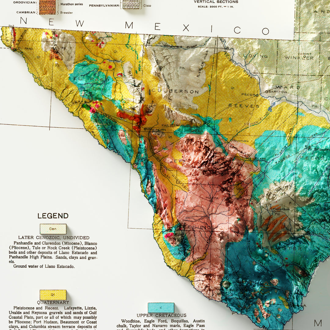 Geological Map of Texas (c.1919) – Visual Wall Maps Studio