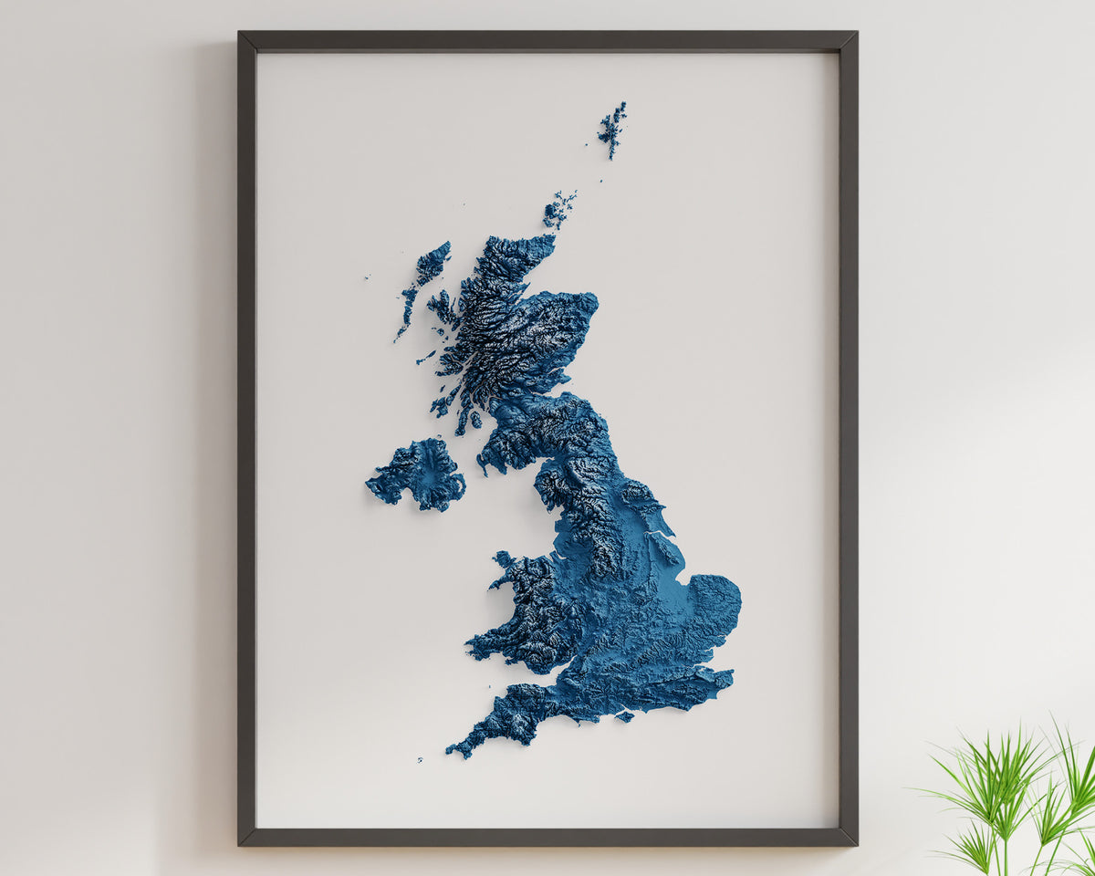 United Kingdom Shaded Relief (5 Variations) – Visual Wall Maps Studio