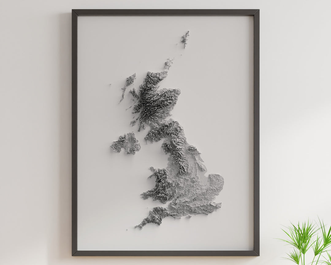 United Kingdom Shaded Relief (5 Variations) – Visual Wall Maps Studio