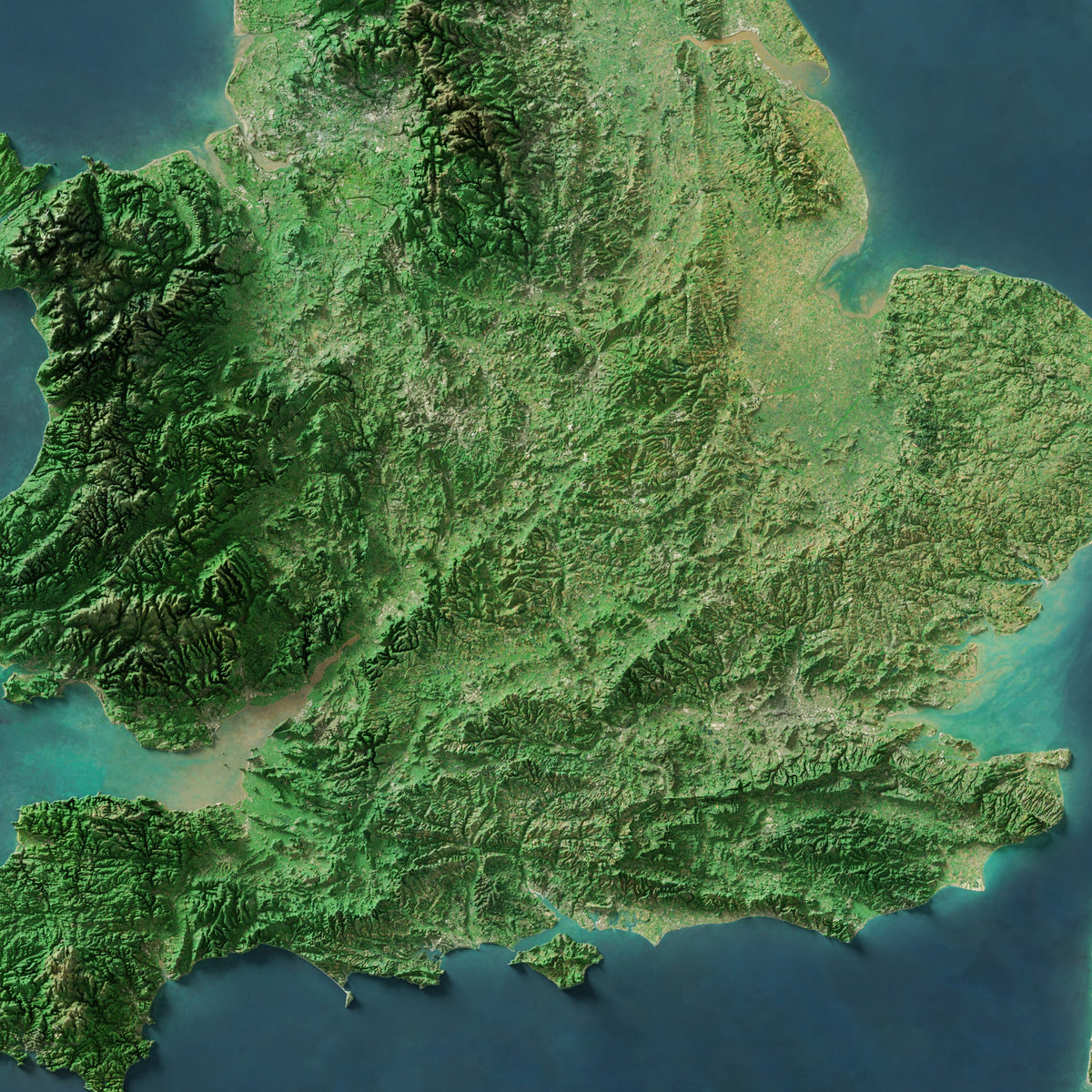 British Isles Imagery Shaded Relief – Visual Wall Maps Studio