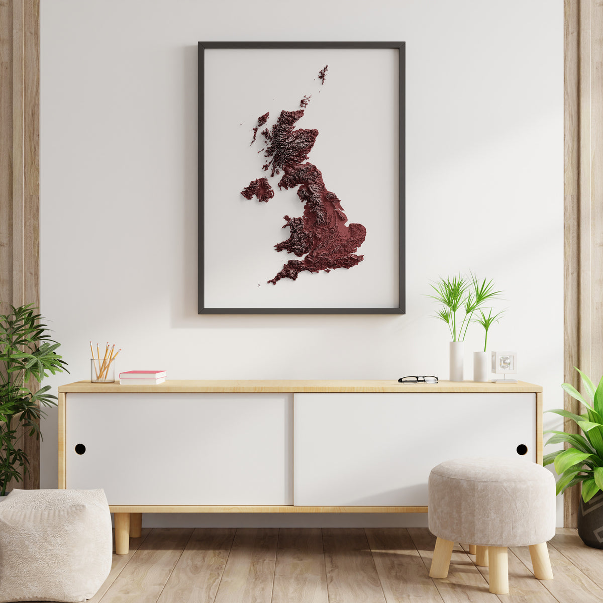 United Kingdom Shaded Relief (5 Variations) – Visual Wall Maps Studio