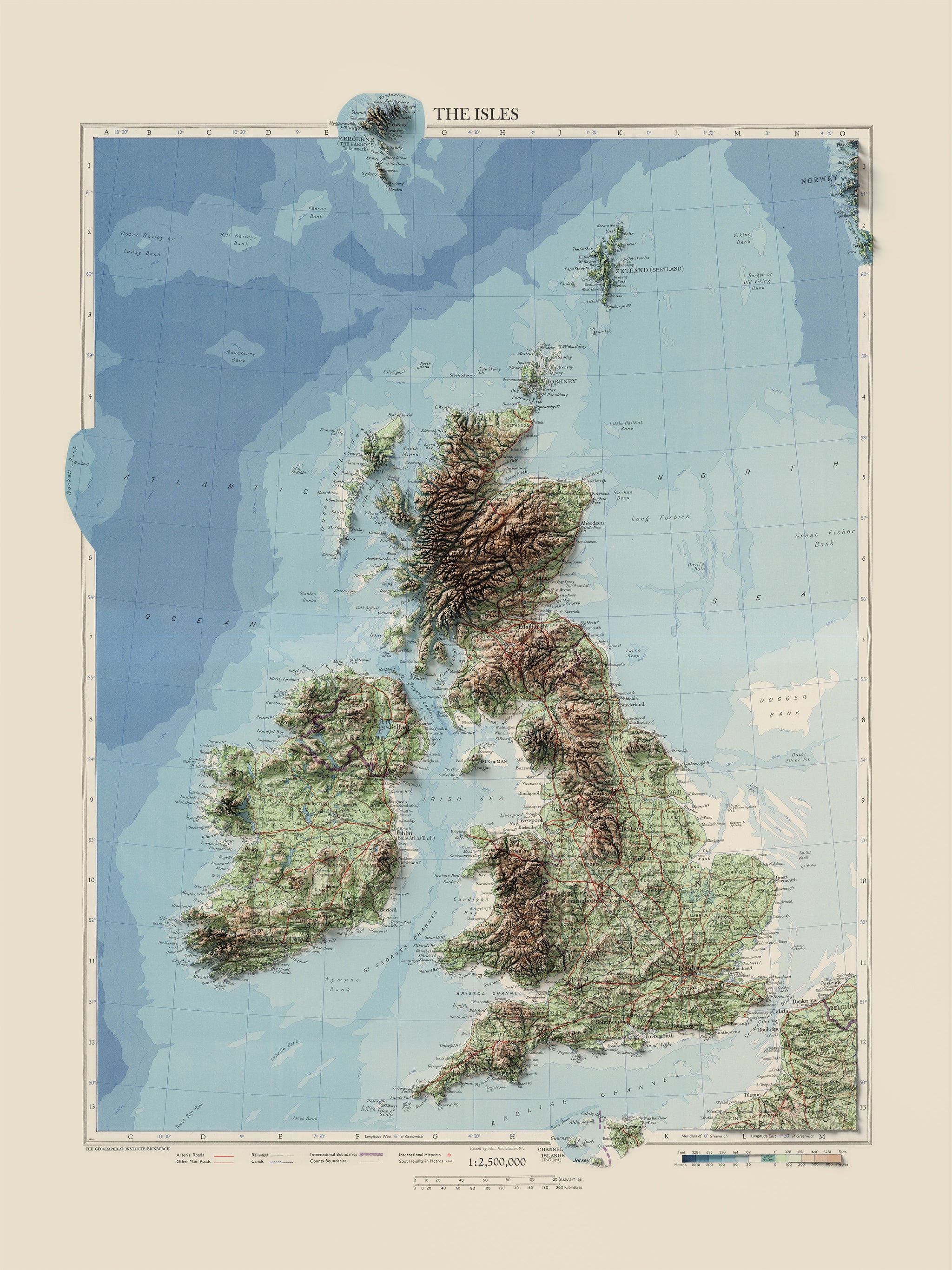 The Isles Topographic Map c. 1955 – Visual Wall Maps Studio