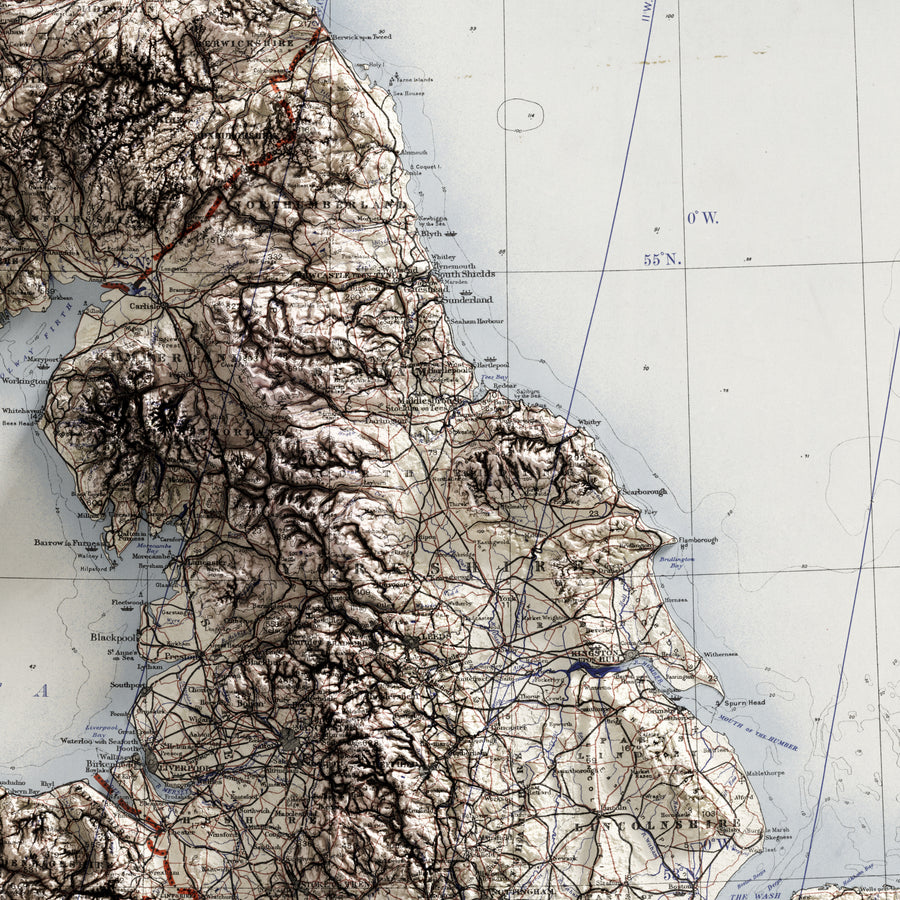 England Topographic Map. c. 1933 – Visual Wall Maps Studio