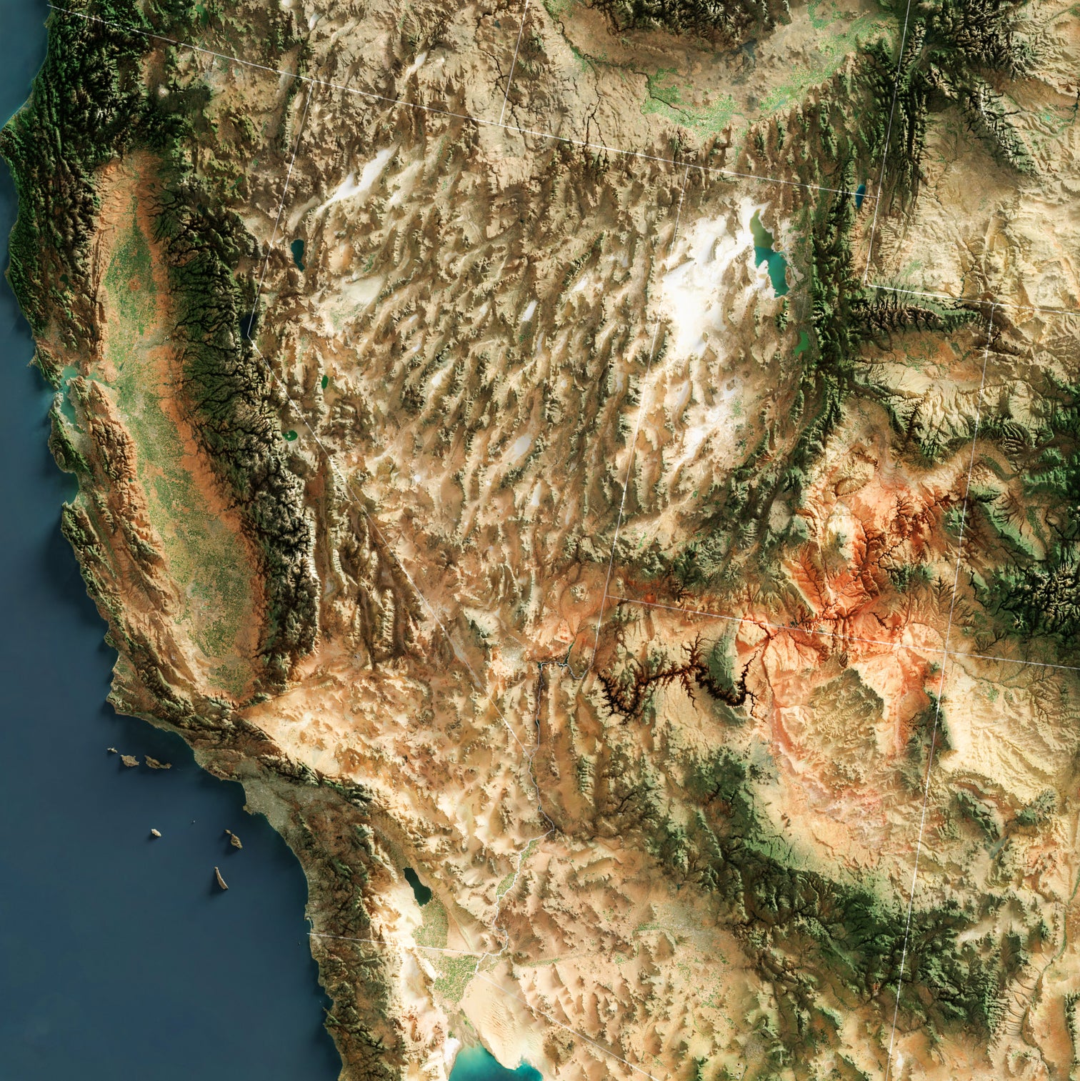 USA (Contiguous) Imagery Shaded Relief – Visual Wall Maps Studio