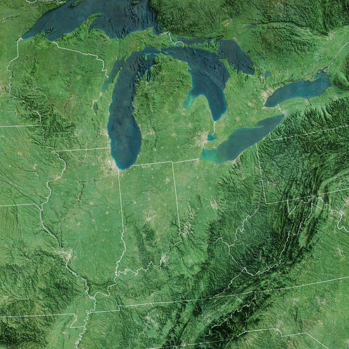 USA (Contiguous) Imagery Shaded Relief – Visual Wall Maps Studio