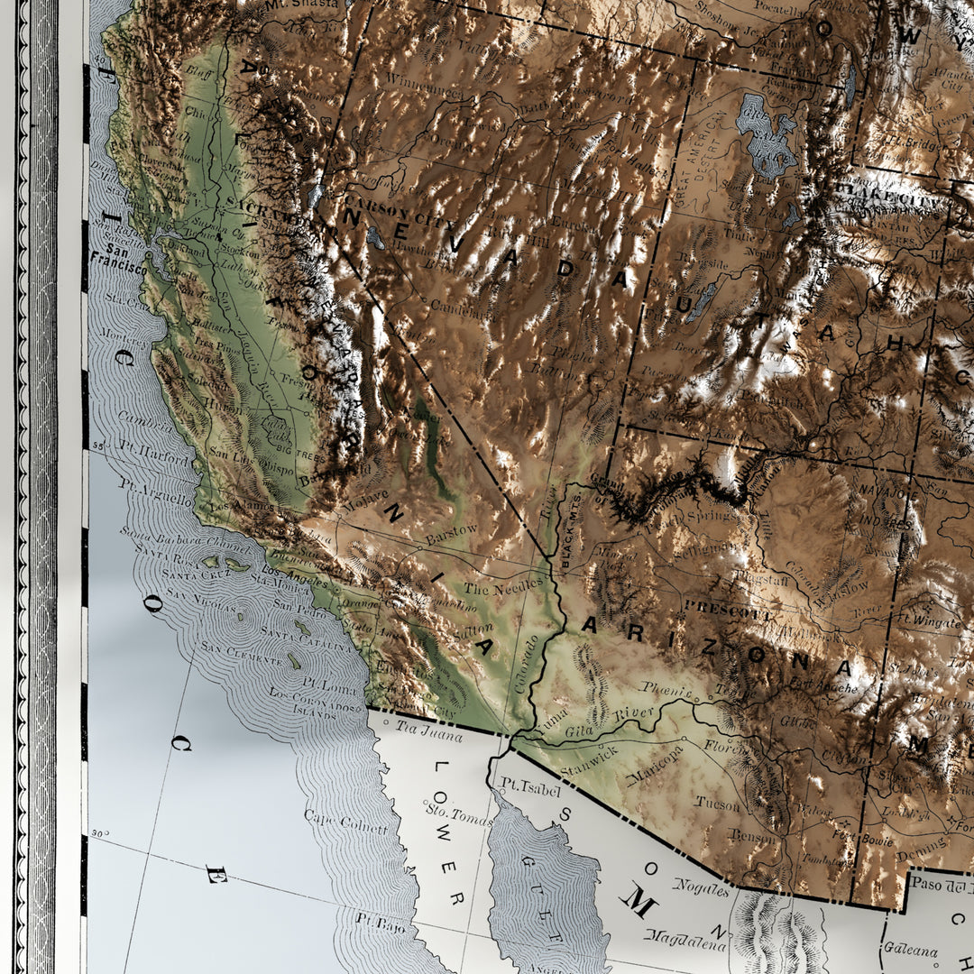 USA Vintage Topographic Map (c.1889) – Visual Wall Maps Studio