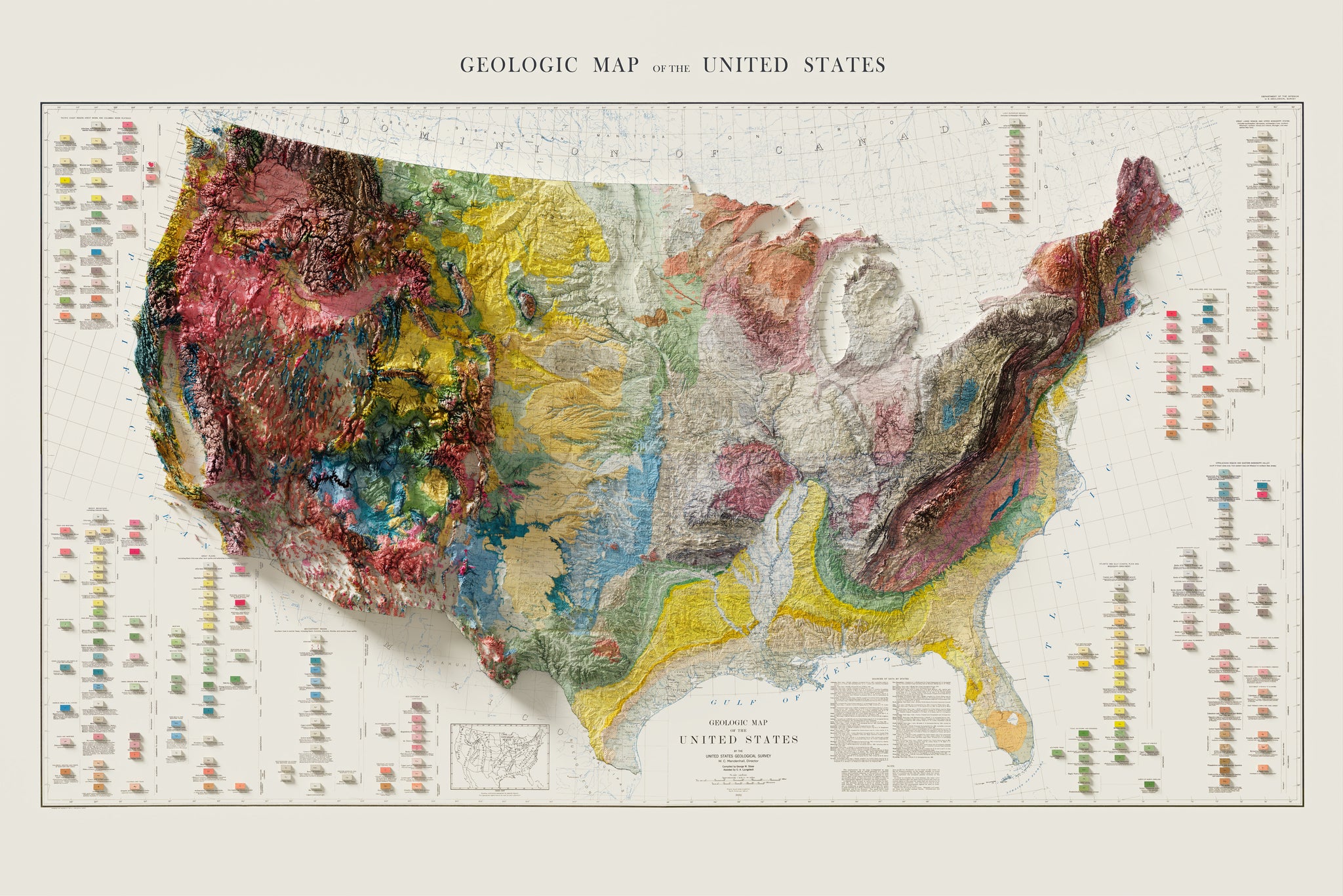 Geological Map of the United States (c.1932) – Visual Wall Maps Studio