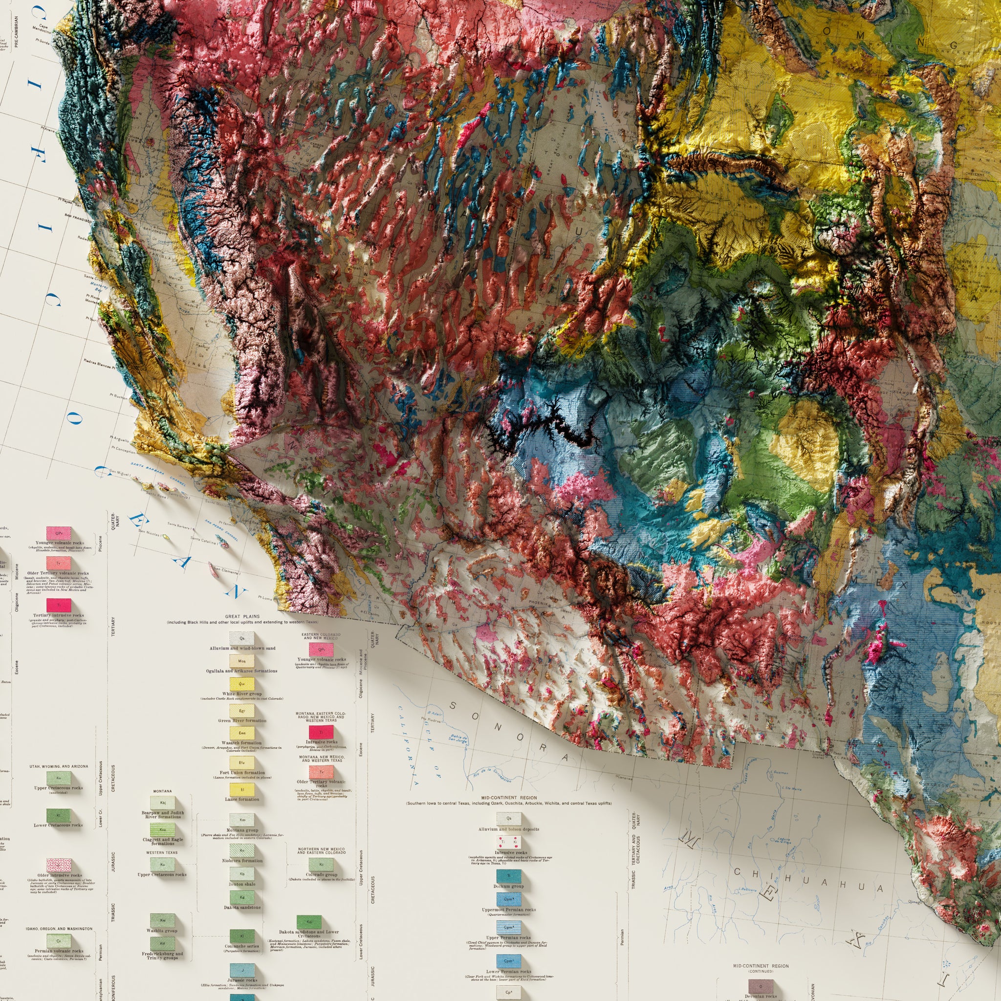 Geological Map of the United States (c.1932) – Visual Wall Maps Studio