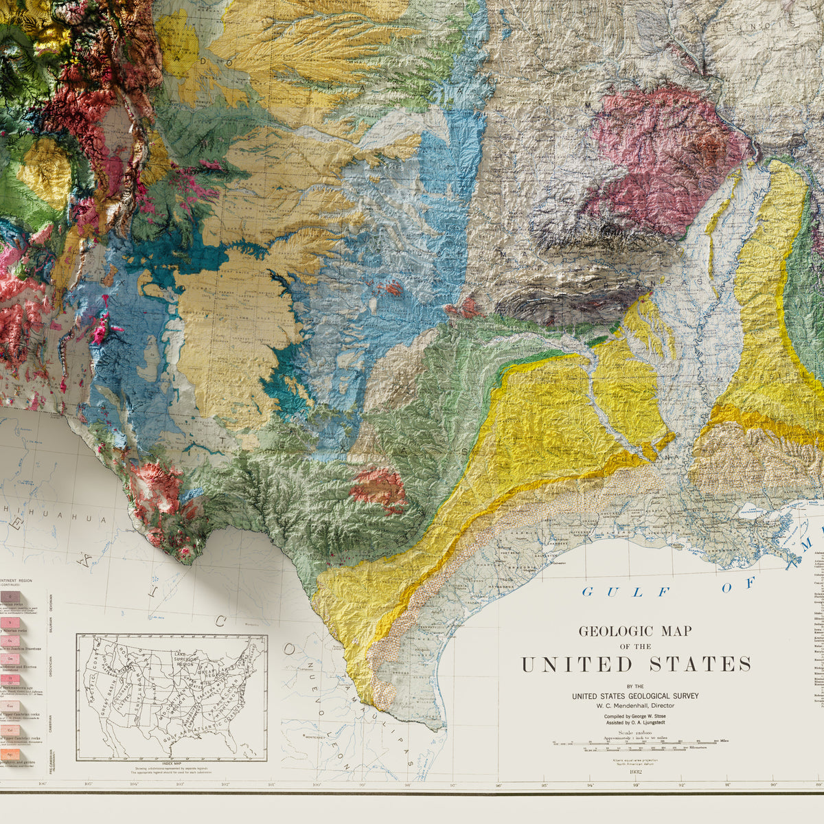 Geological Map of the United States (c.1932) – Visual Wall Maps Studio