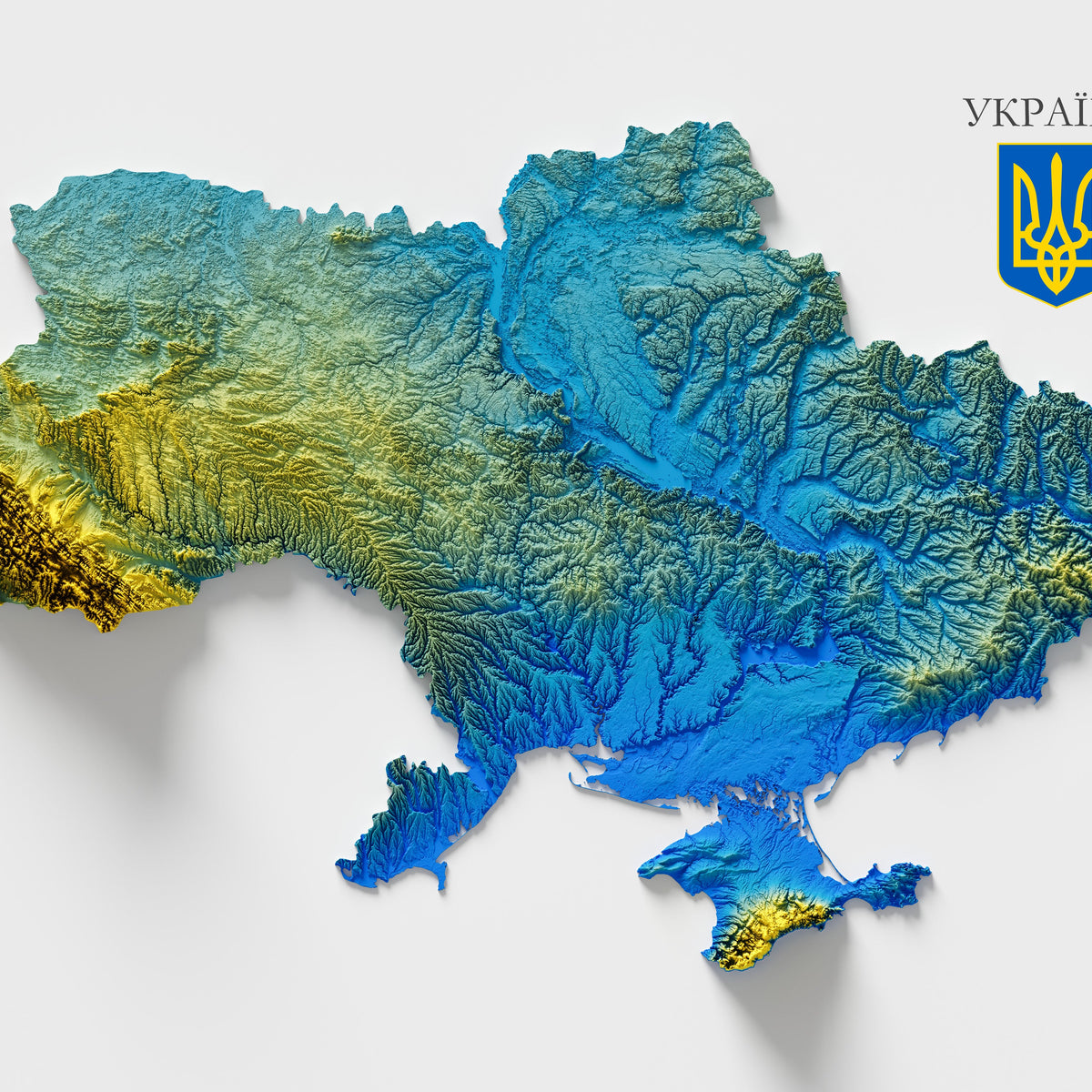 Ukraine Shaded Relief – Visual Wall Maps Studio