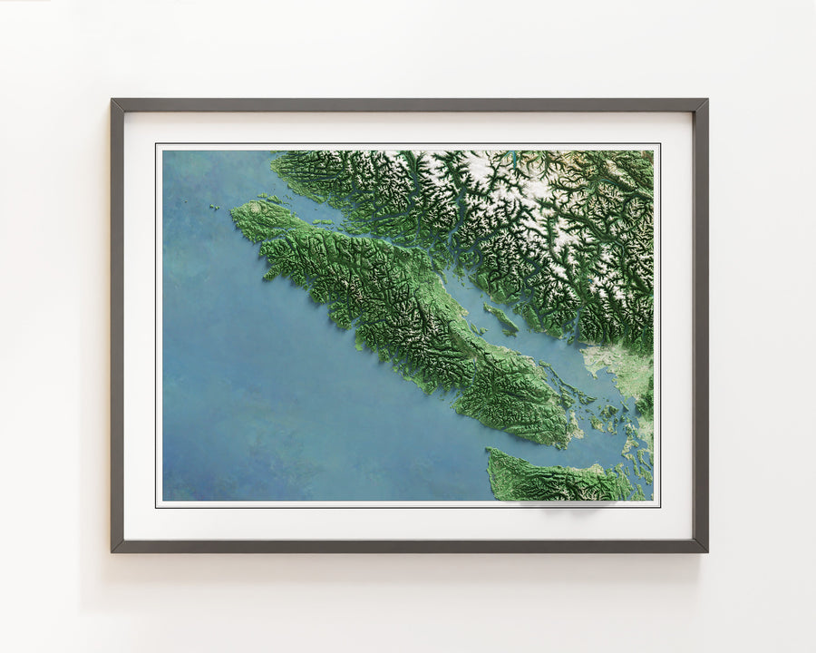Vancouver Island Imagery Shaded Relief – Visual Wall Maps Studio