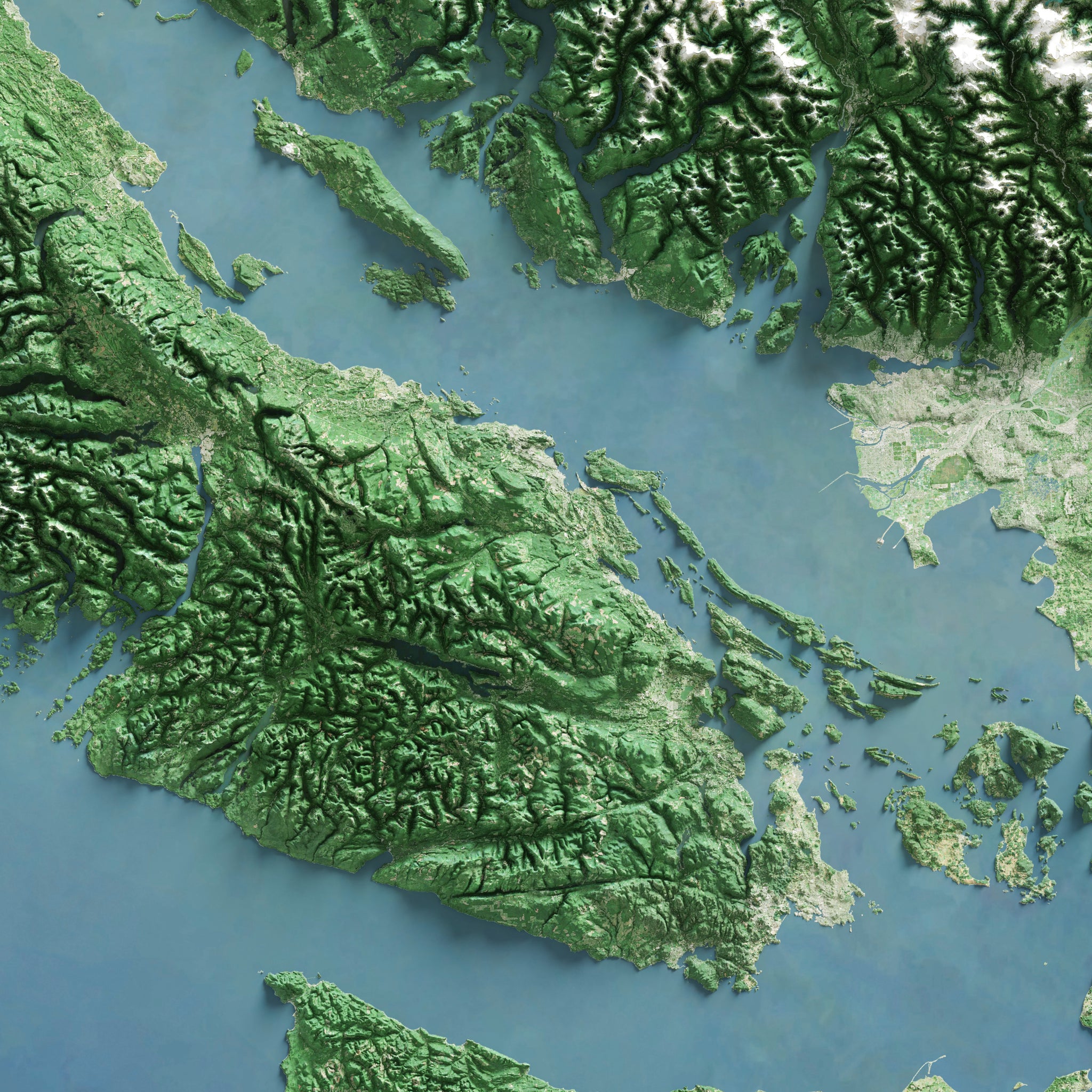 Vancouver Island Imagery Shaded Relief – Visual Wall Maps Studio