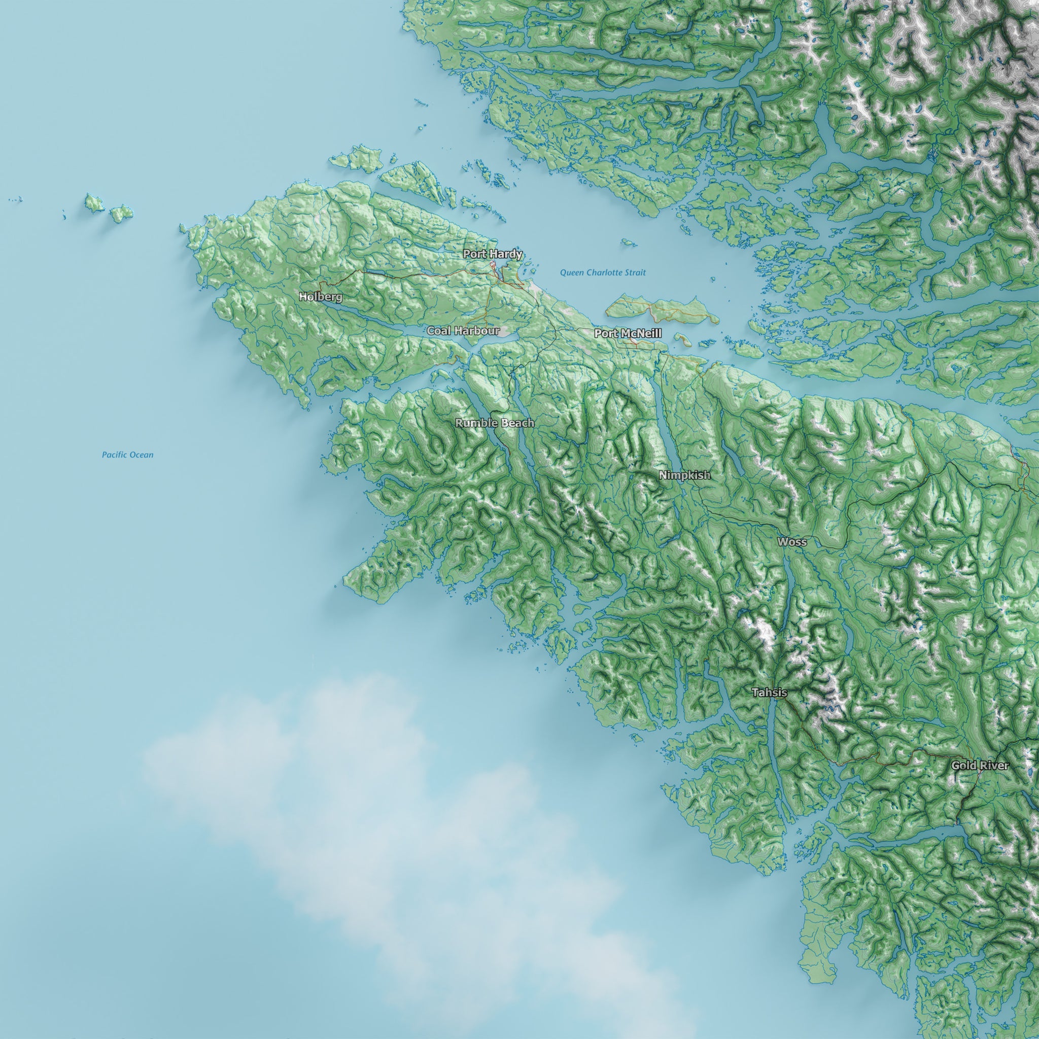 Vancouver Island Topographic Map – Visual Wall Maps Studio