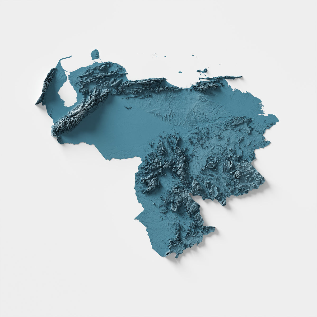 Venezuela Shaded Relief Map – Visual Wall Maps Studio