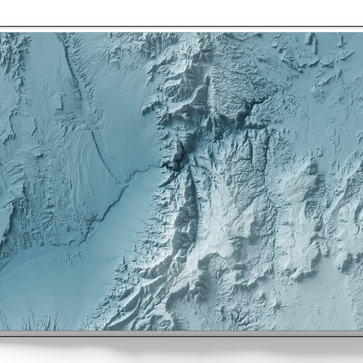Virgin River, Arizona Minimalist Shaded Relief – Visual Wall Maps Studio