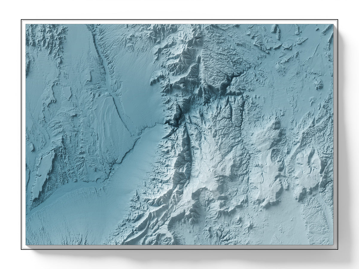 Virgin River, Arizona Minimalist Shaded Relief – Visual Wall Maps Studio