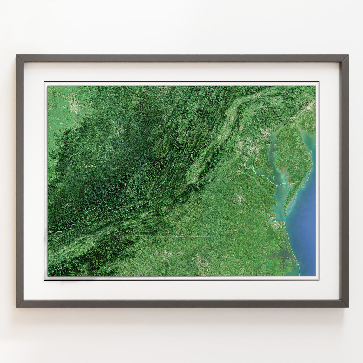 Virginia Imagery Shaded Relief – Visual Wall Maps Studio