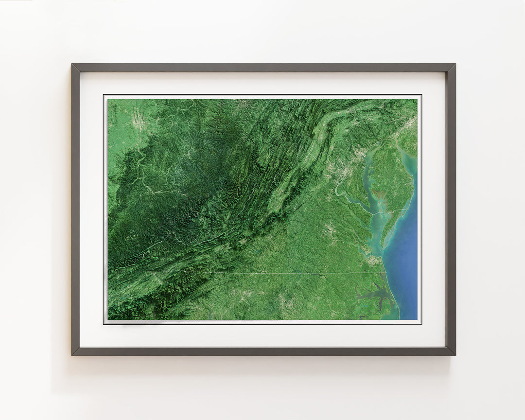 Virginia Imagery Shaded Relief – Visual Wall Maps Studio