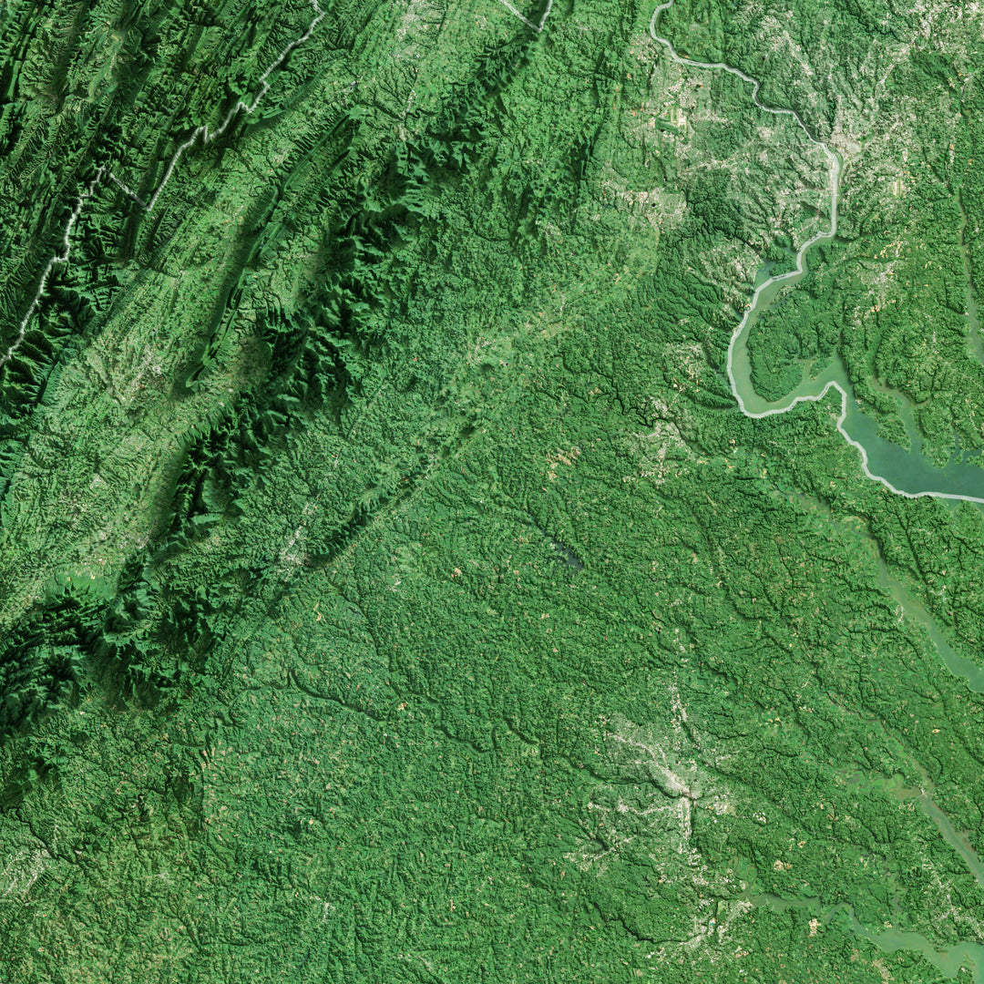 Virginia Imagery Shaded Relief – Visual Wall Maps Studio