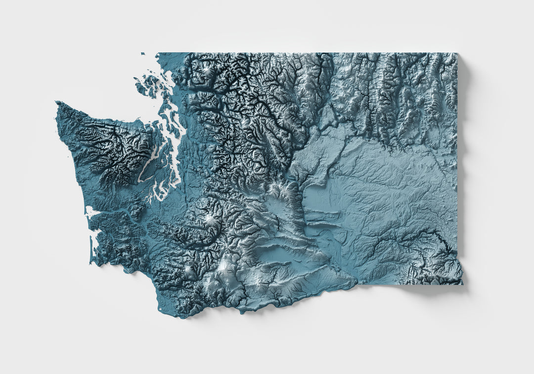 Washington Shaded Relief – Visual Wall Maps Studio
