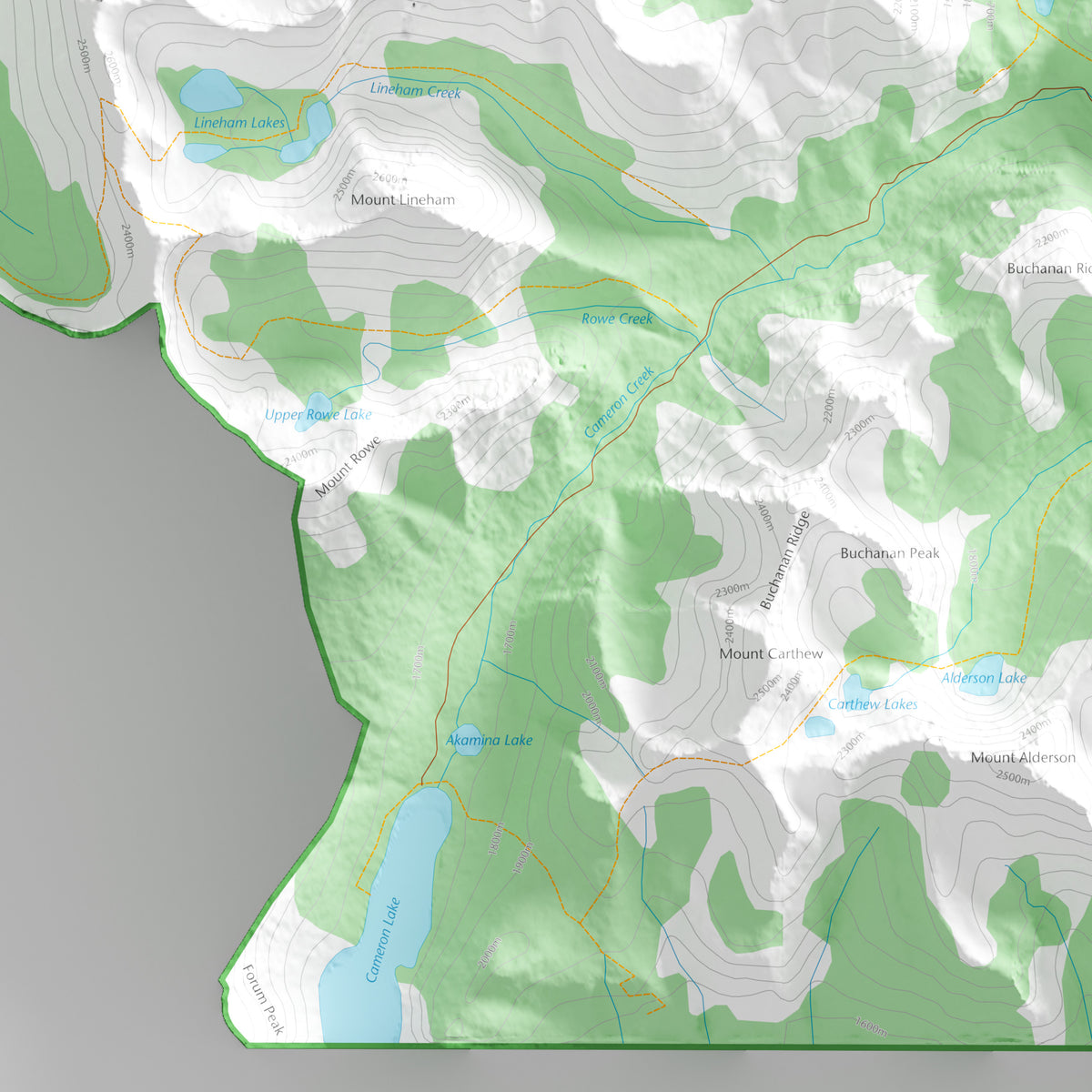 Waterton Lakes National Park Topographic Map – Visual Wall Maps Studio