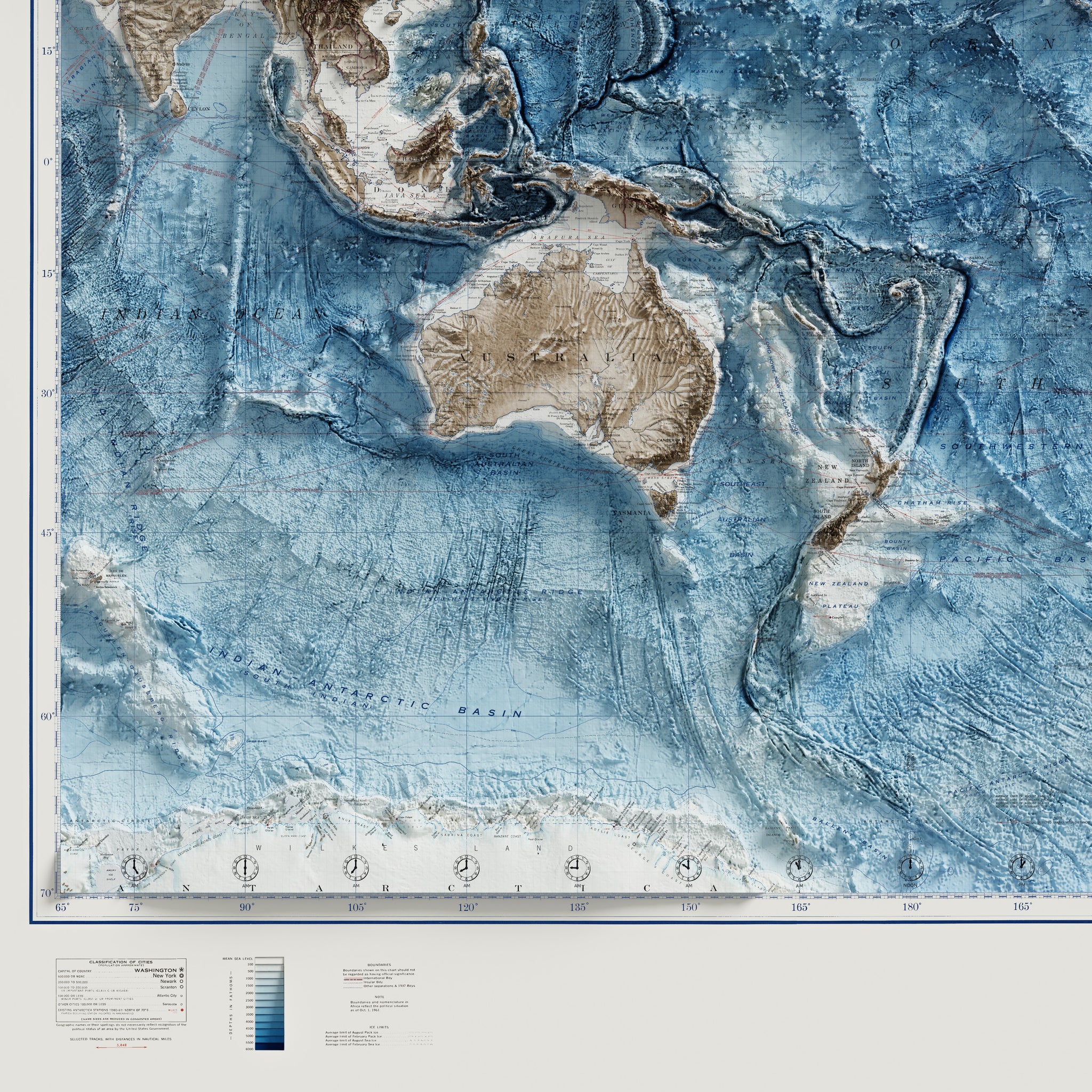 Vintage World Topographic Map (c.1961) – Visual Wall Maps Studio