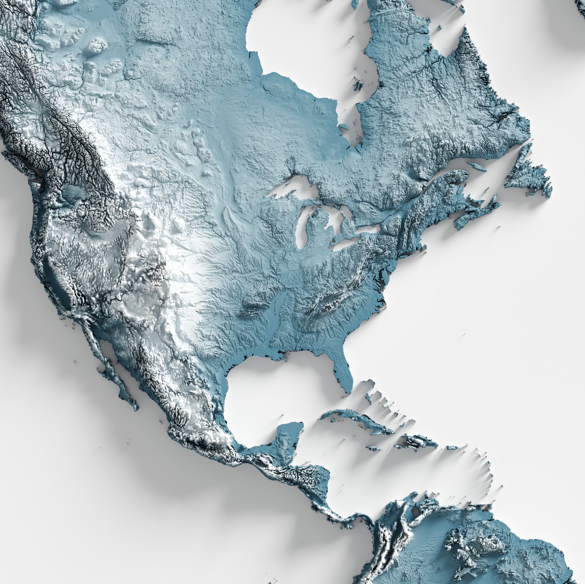 The World Shaded Relief Map – Visual Wall Maps Studio