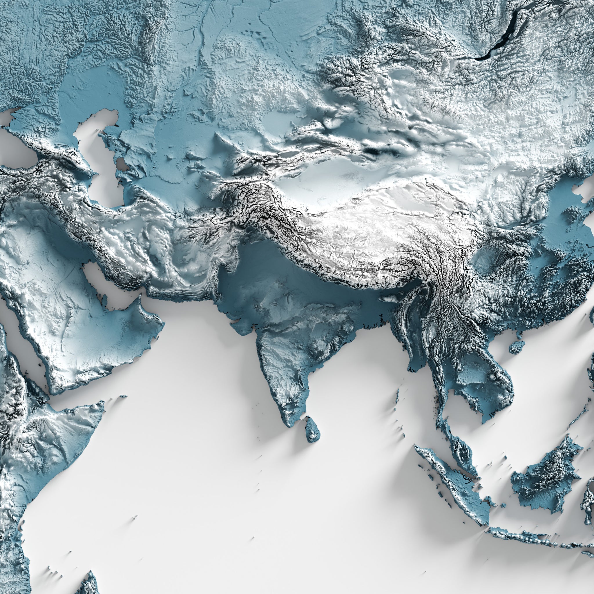 The World Shaded Relief Map – Visual Wall Maps Studio