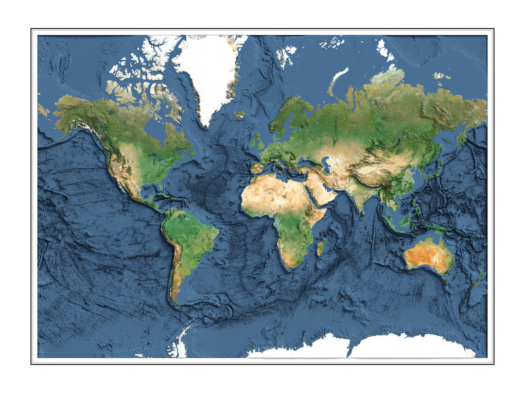 World Imagery Shaded Relief – Visual Wall Maps Studio