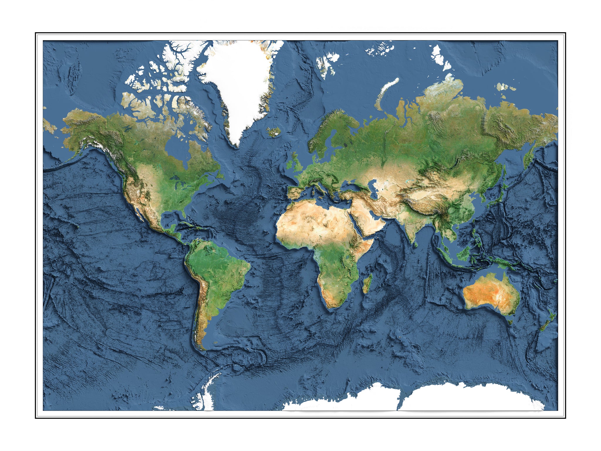 World Imagery Shaded Relief – Visual Wall Maps Studio
