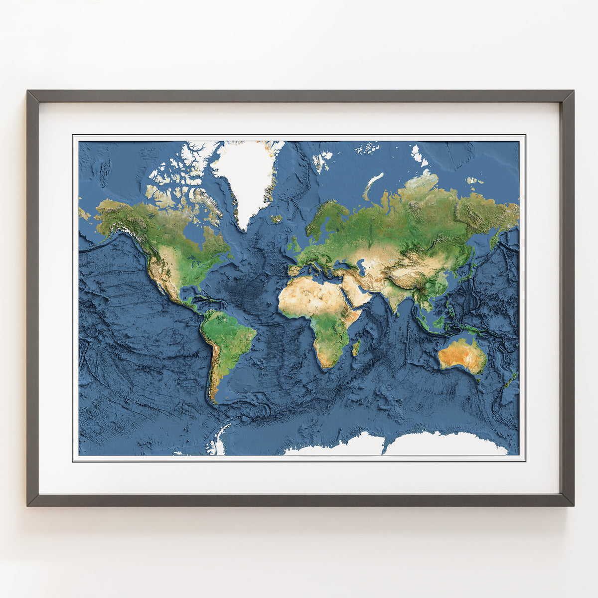 World Imagery Shaded Relief – Visual Wall Maps Studio