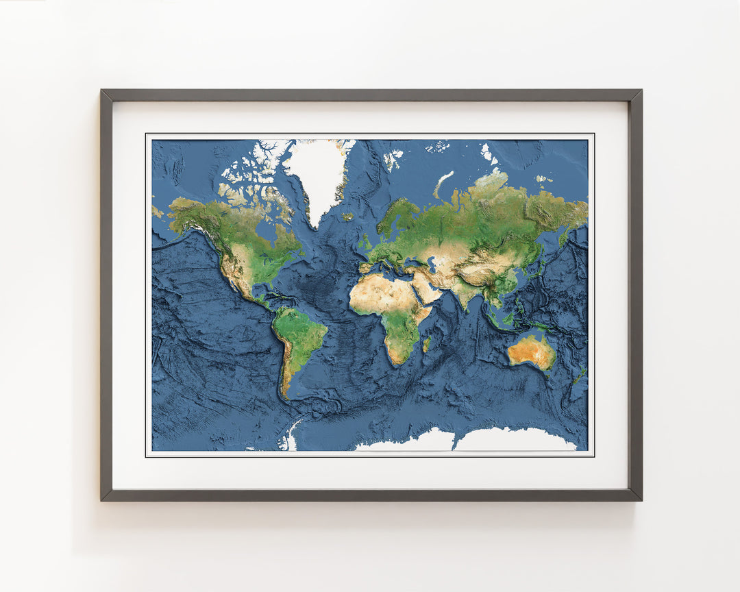 World Imagery Shaded Relief – Visual Wall Maps Studio