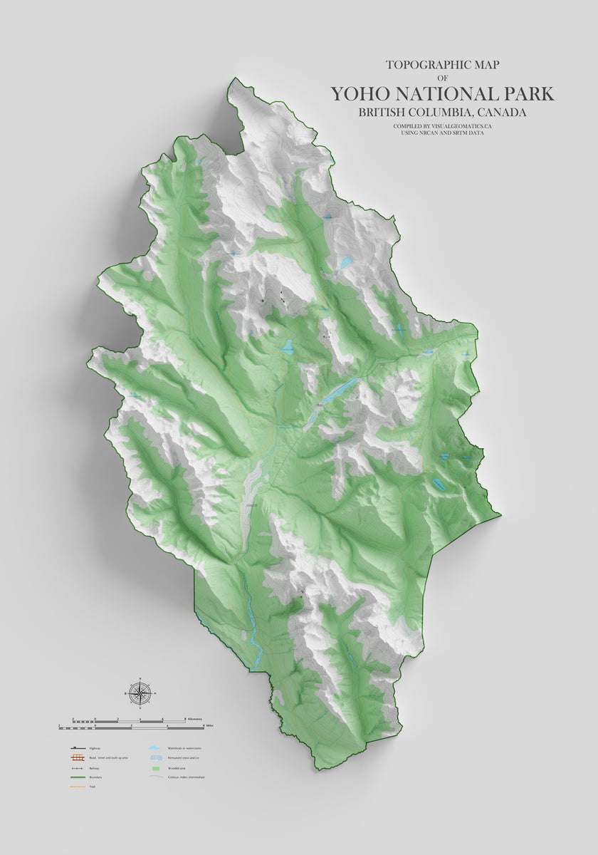 Yoho National Park Topographic Map – Visual Wall Maps Studio