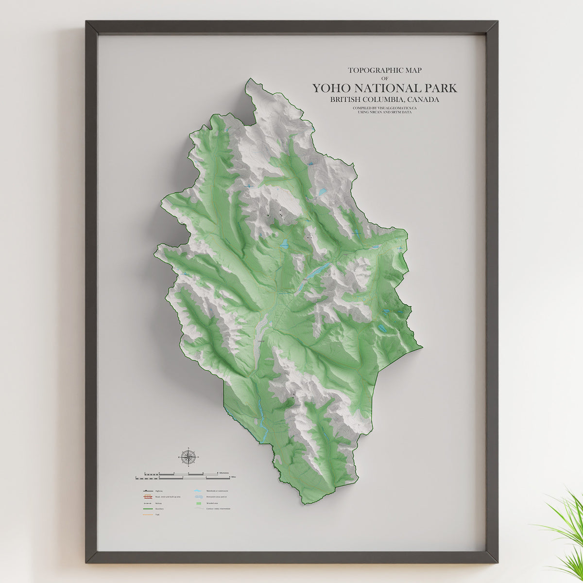 Yoho National Park Topographic Map – Visual Wall Maps Studio