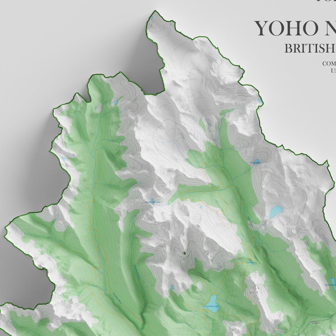 Yoho National Park Topographic Map – Visual Wall Maps Studio