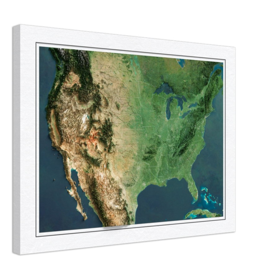 USA (Contiguous) Imagery Shaded Relief – Visual Wall Maps Studio